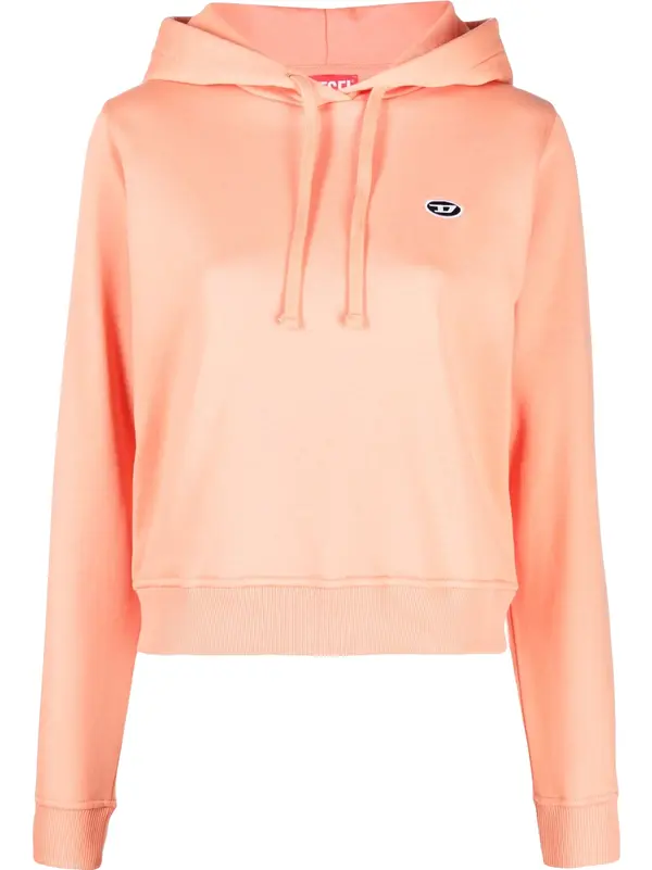 DIESEL® Logo-patch Drawstring Hoodie - Orange