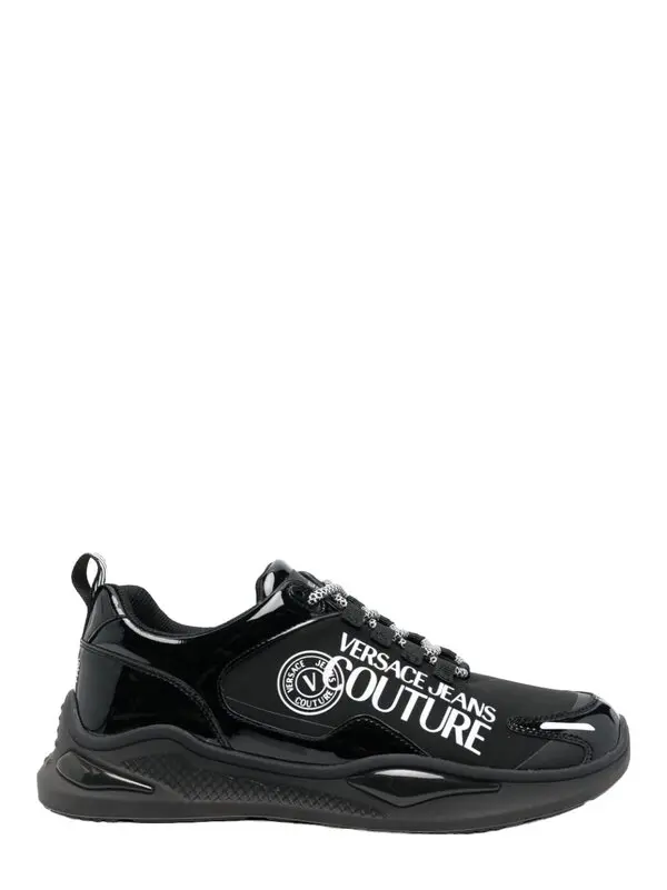 Versace Logo-print Low-top Sneakers - Black