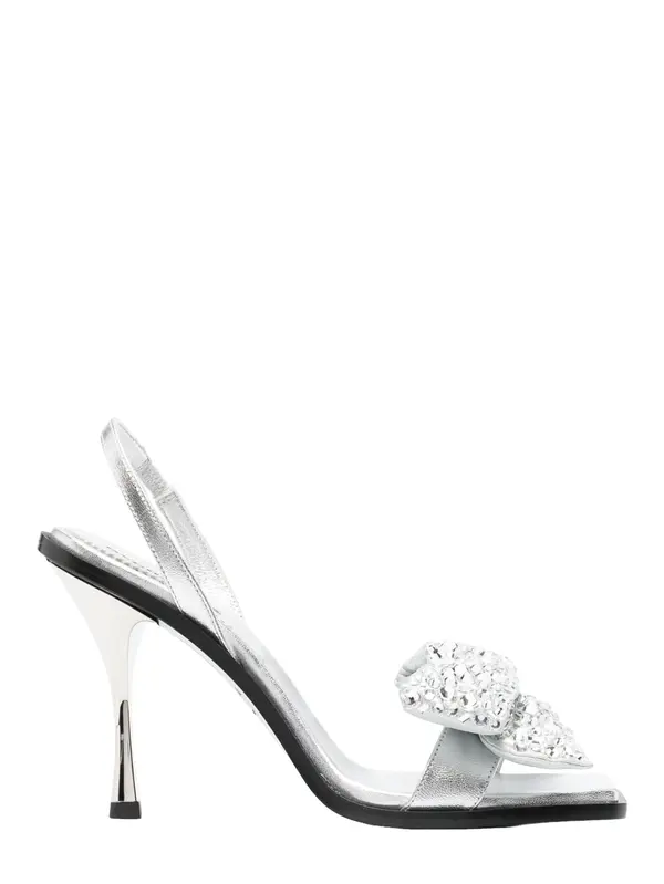 Dsquared2 Bow-detail Square-toe Sandals - Silver