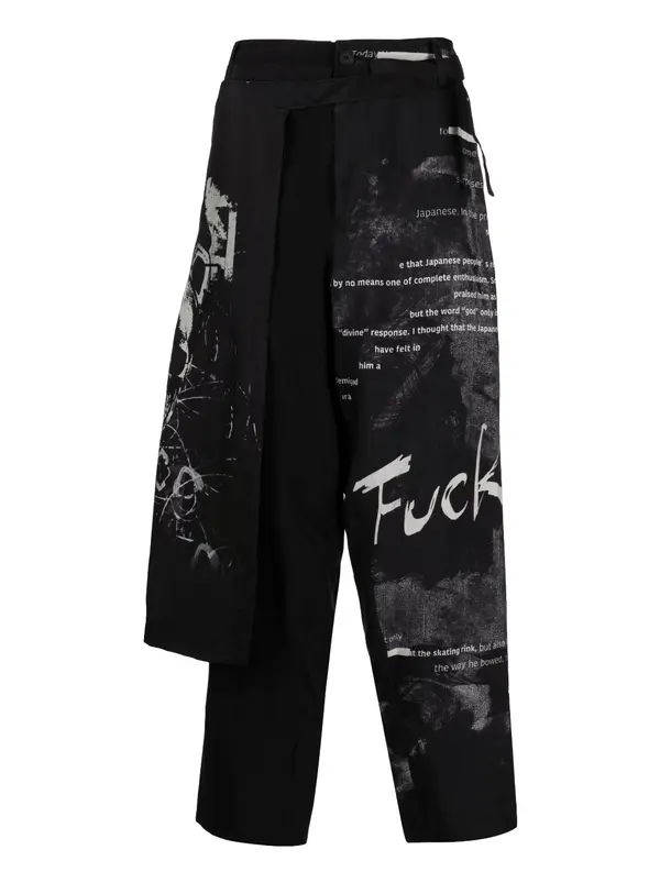 Yohji Yamamoto Overlapping-panel Trousers - Black