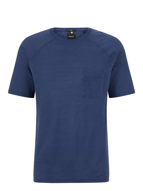 BOSS Linen T-shirt - Blue