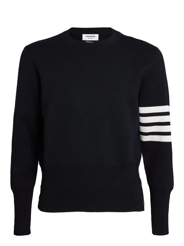 Thom Browne Merino Wool -bar Sweater - Navy