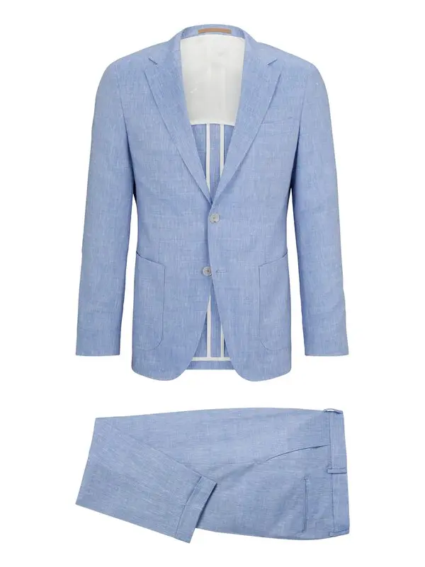 BOSS Linen-wool 2-piece Suit - Blue