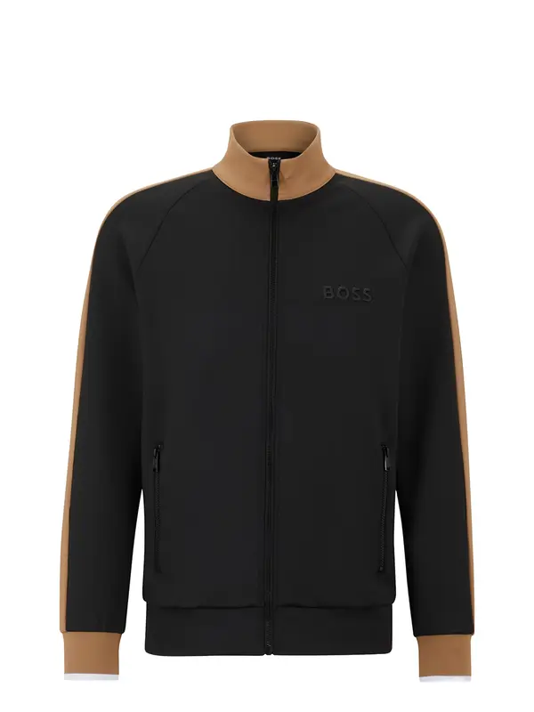 BOSS Colour-block Zip-up Sweatshirt - Black