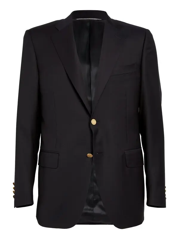 Canali Wool Single-breasted Suit Jacket - Navy