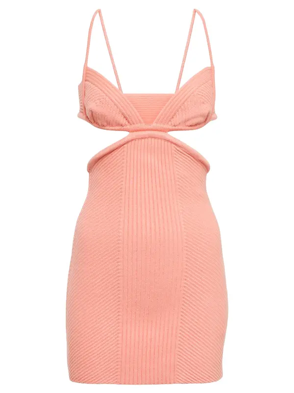 Off-White Cutout Mini Dress - Pink