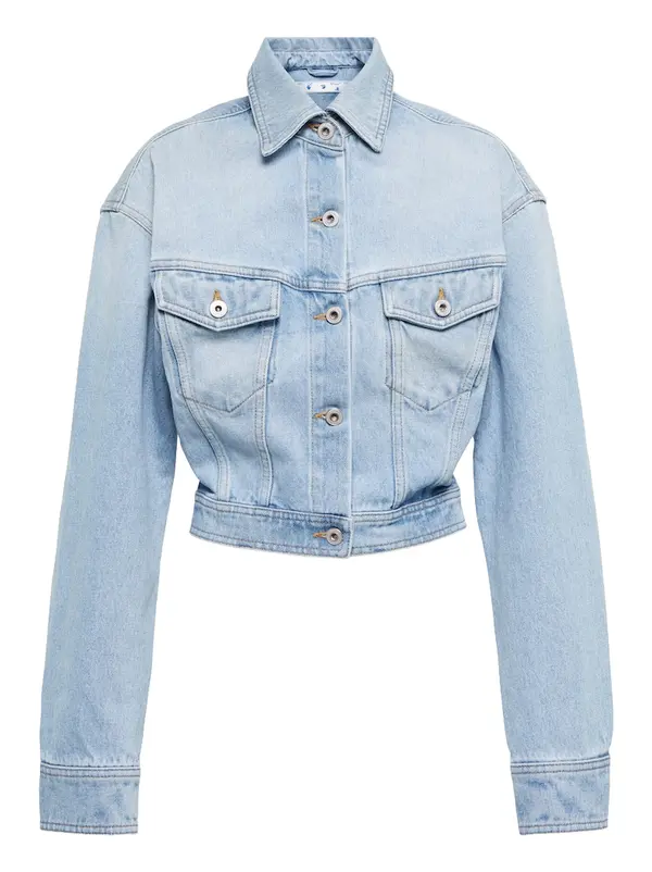 Off-White Toybox Cropped Denim Jacket - Blue