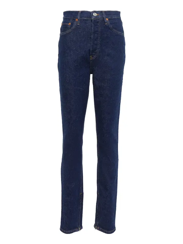 RE/DONE Super High Drainpipe Slim Jeans - Blue