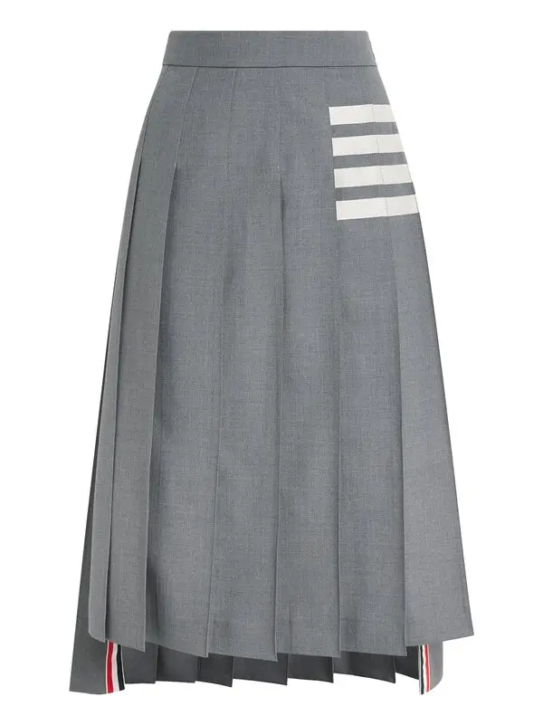 Thom Browne Pleated Midi Skirt - Grey