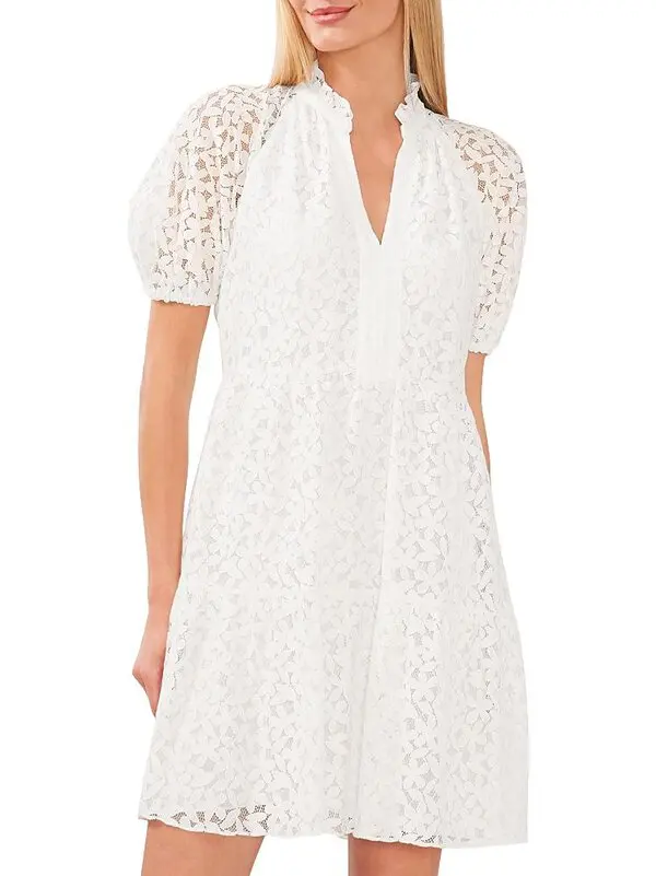 CECE DUPRAZ V-neck Baby Doll Lace Dress - New Ivory