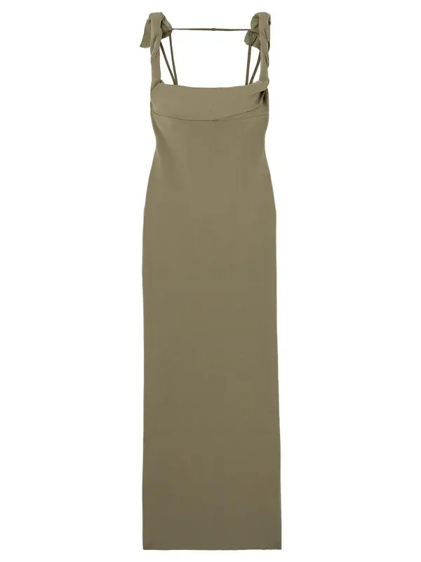 Jacquemus Open-back Stretch-knit Maxi Dress - Green