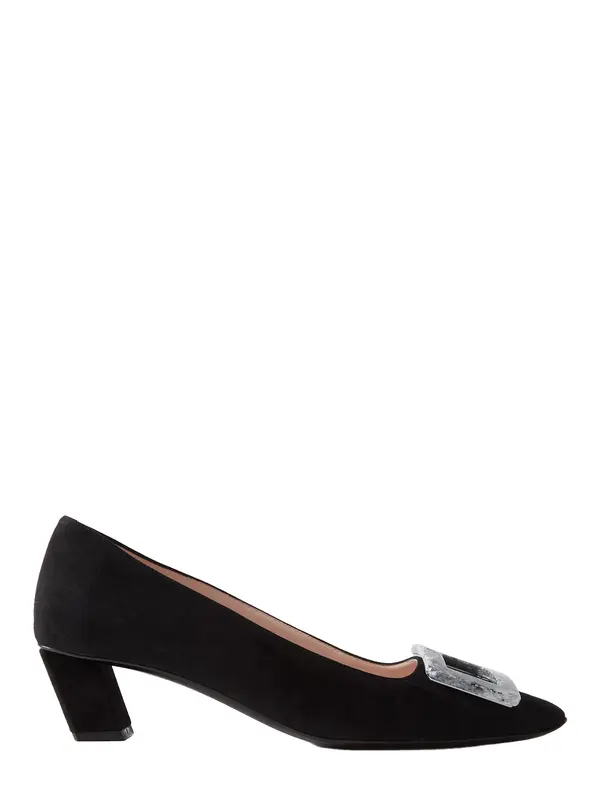 ROGER VIVIER Belle Vivier 45 Suede Pumps - Black