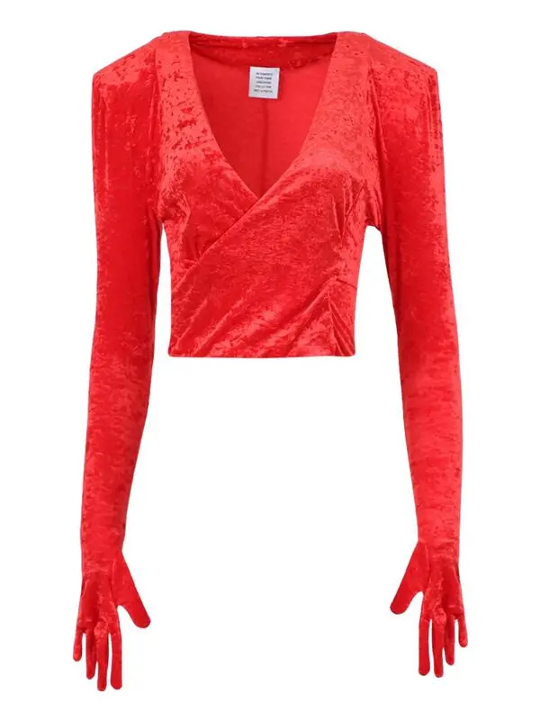 Vetements Gloved Velvet Dynasty Top - Red
