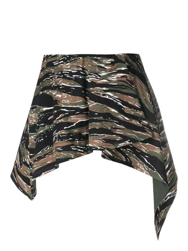 Attico Camouflage-print Mini Skirt - Green