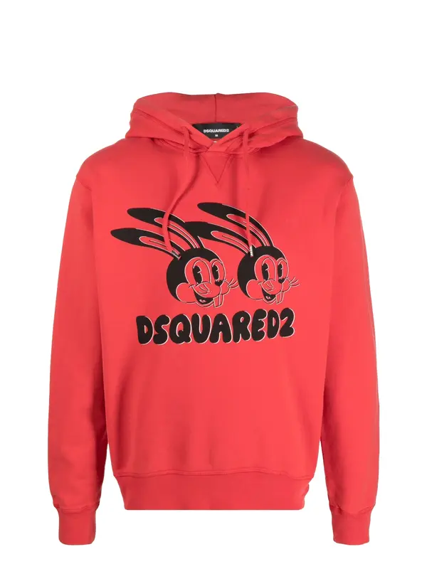 Dsquared2 Graphic-print Cotton Hoodie - Red
