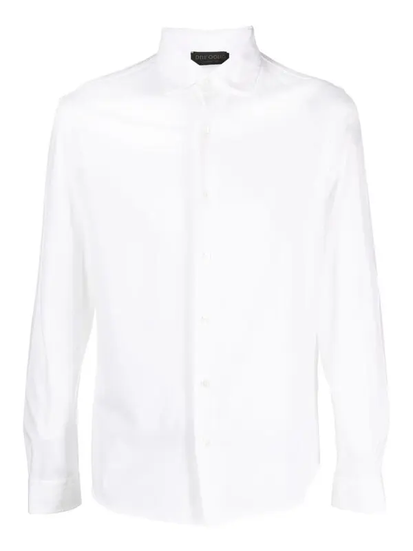 DELL'OGLIO Long-sleeve Cotton Shirt - White