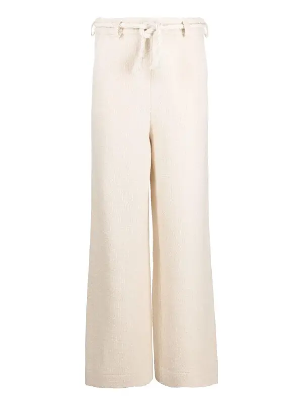 BENJAMIN BENMOYAL Azoul Rope-detail Trousers - Neutrals