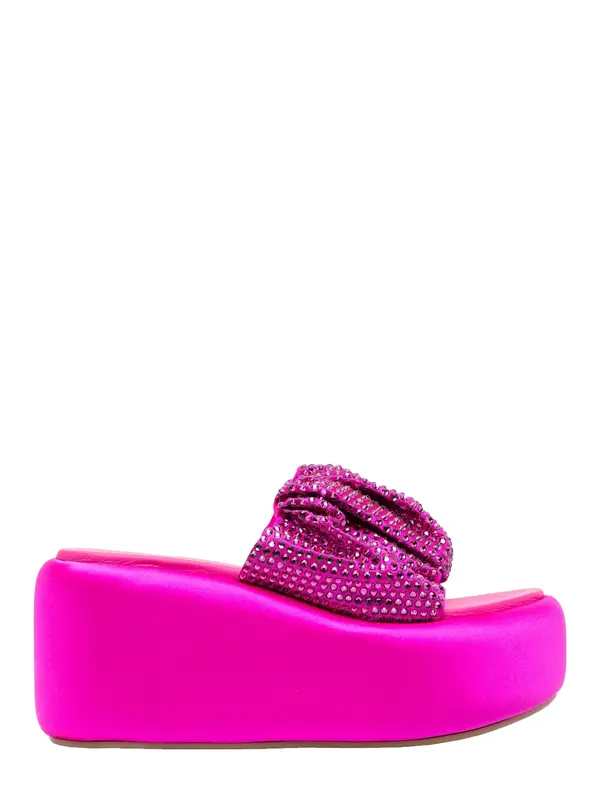 LE SILLA 100mm Rhinestone-embellished Platform Wedge Sandals - Pink