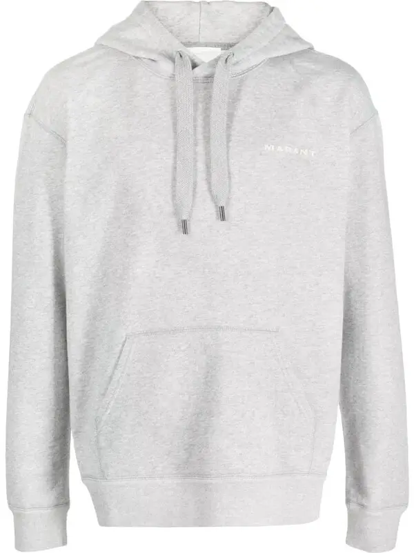 MARANT Marcello Logo-embroidered Hoodie - Grey