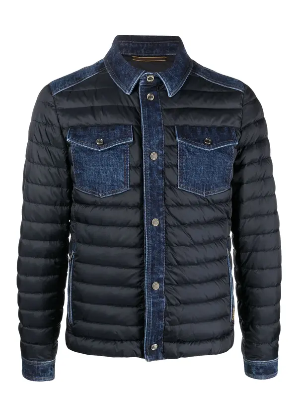 MOORER Crespi Padded Shirt Jacket - Blue