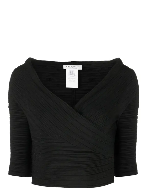 Philosophy Di Lorenzo Serafini Knitted Cropped Top - Black