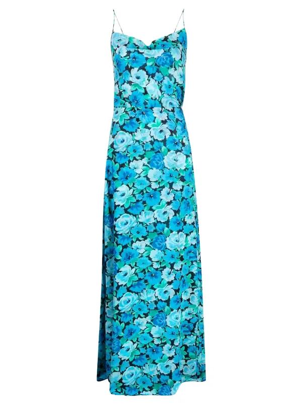 ROTATE BY BIRGER CHRISTENSEN Floral-print Maxi Dress - Blue