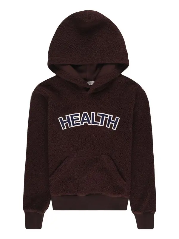 SPORTY & RICH Slogan-patch Fleece Hoodie - Brown