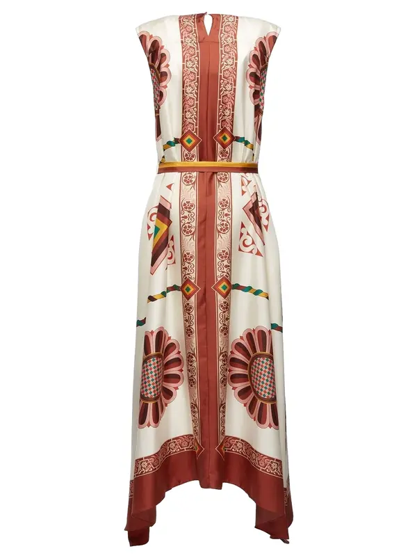La DoubleJ Graphic-print Asymmetric Dress - White