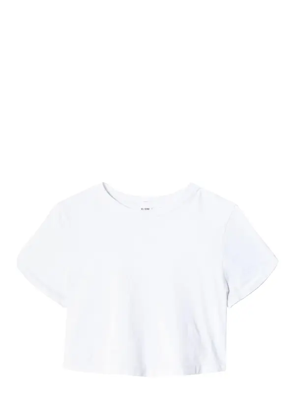 RE/DONE Short-sleeve Cropped T-shirt - White