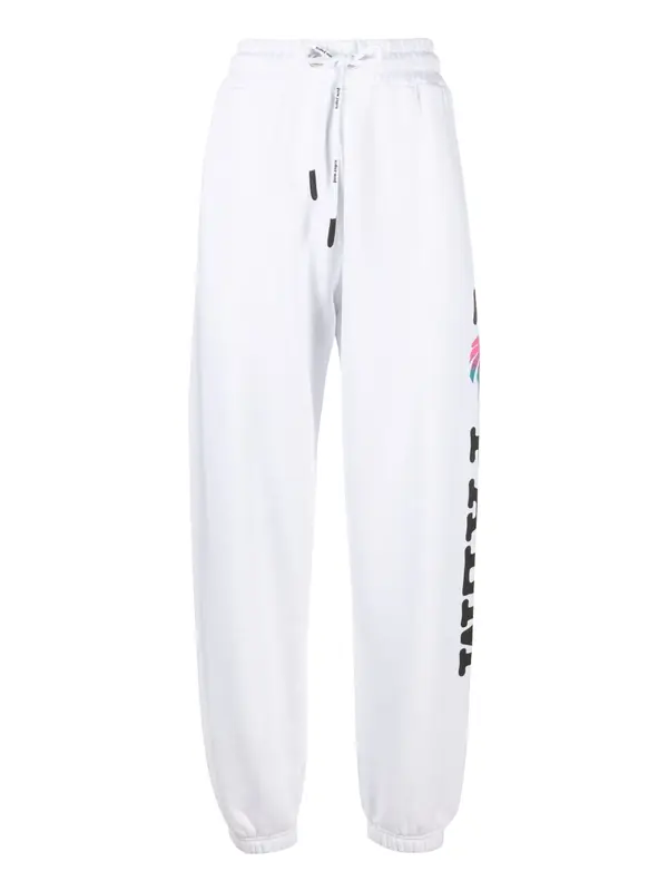Palm Angels Logo-print Cotton Track Pants - White