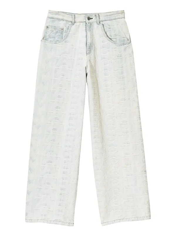 Marc Jacobs Monogram Wide-leg Jeans - Grey