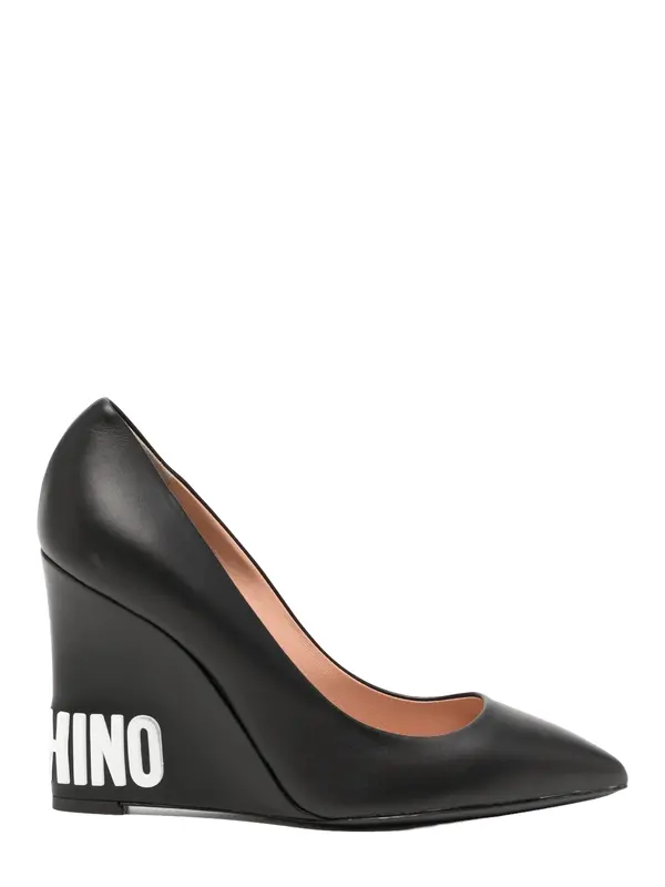 Moschino 105mm Wedge Heel Pumps - Black