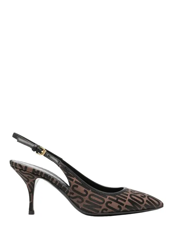 Moschino Logo-jacquard 80mm Pumps - Brown