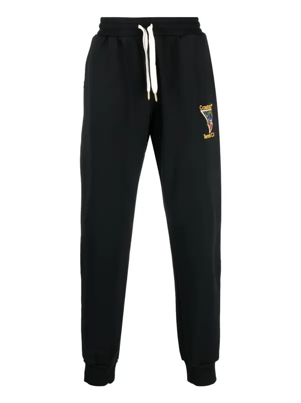Casablanca Tennis Club Icon Embroidered Track Pants - Black