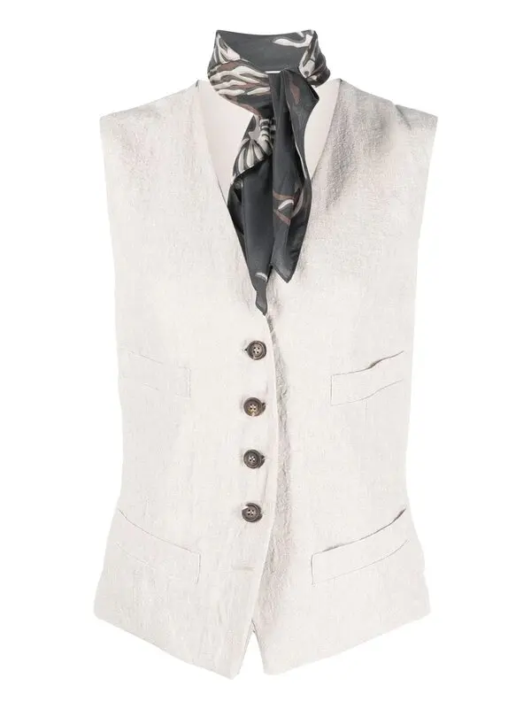 Brunello Cucinelli Button-up Waistcoat - Neutrals