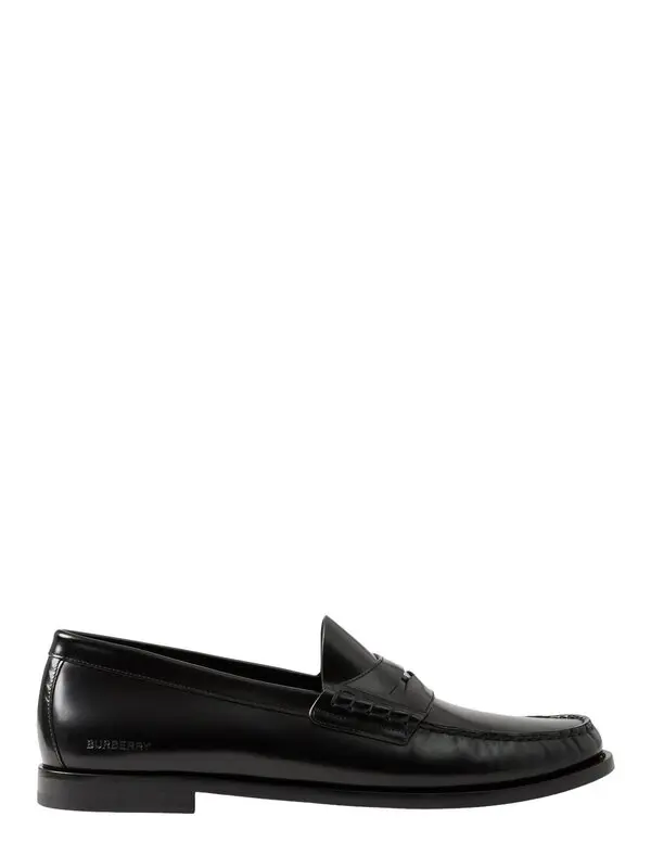 Burberry Leather Penny Loafers With Coin Detailing - Black