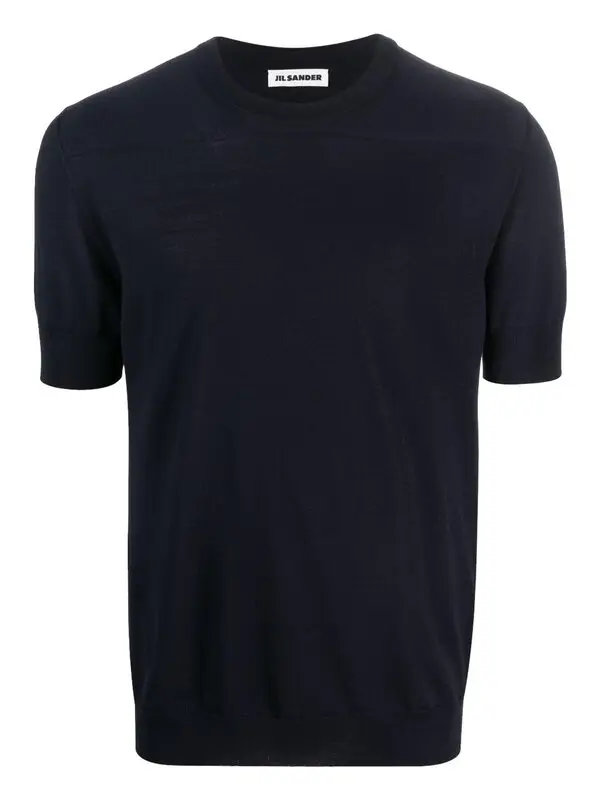 JIL SANDER Wool Short-sleeve T-shirt - Blue