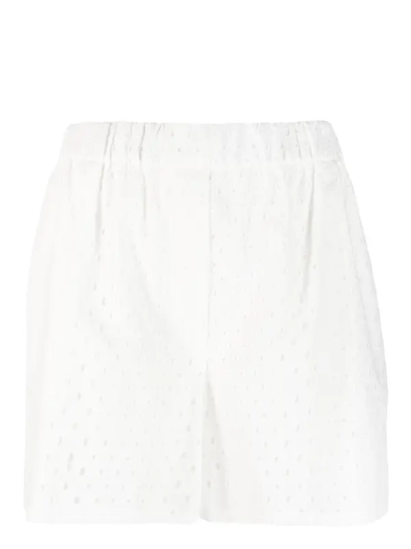 Kenzo Broderie Anglaise Cotton Shorts - White
