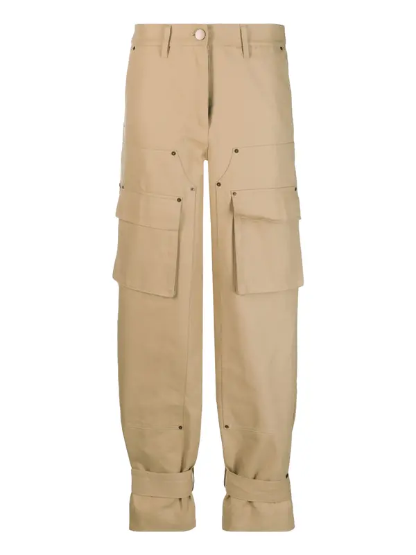 Remain Birger Christensen Cotton Cargo Trousers - Neutrals