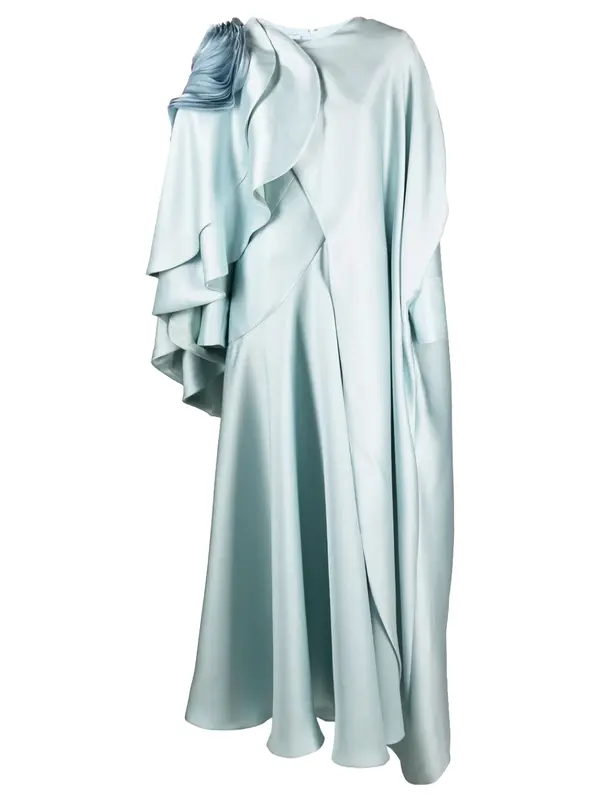 GABY CHARBACHY Draped Cape-style Gown - Blue
