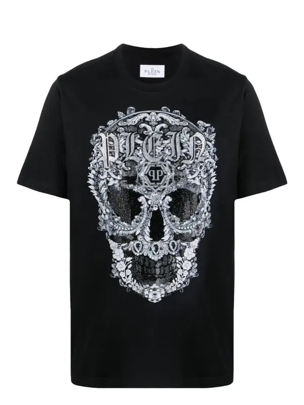 Philipp Plein Baroque Skull Cotton T-shirt - Black