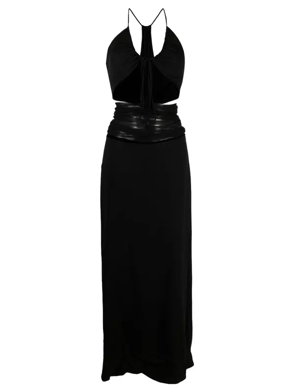 Christopher Esber Tulle-panel Cut-out Maxi Dress - Black