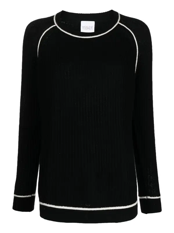 MADELEINE THOMPSON Contrasting-edge Knitted Jumper - Black