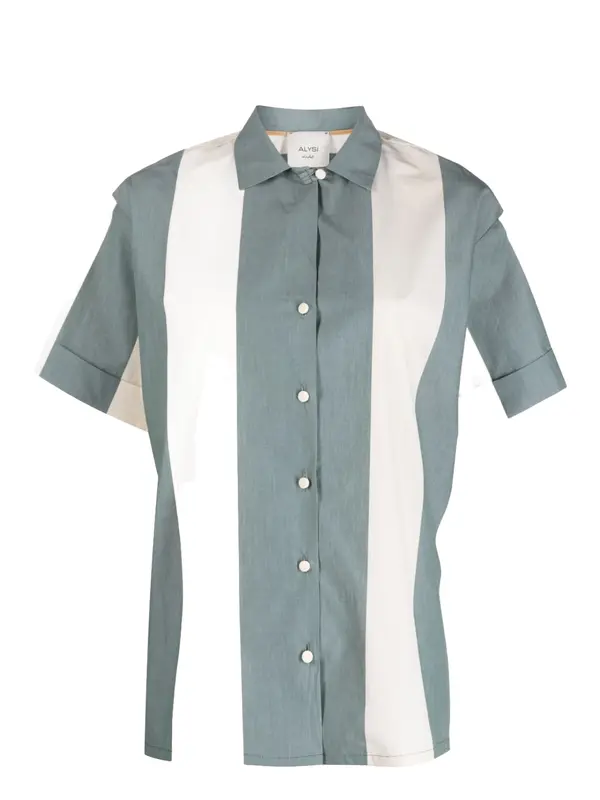 ALYSI Maxi Striped Shirt - Blue