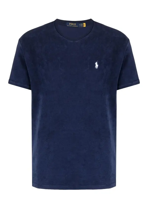 Polo Ralph Lauren Embroidered-logo Chenille T-shirt - Blue