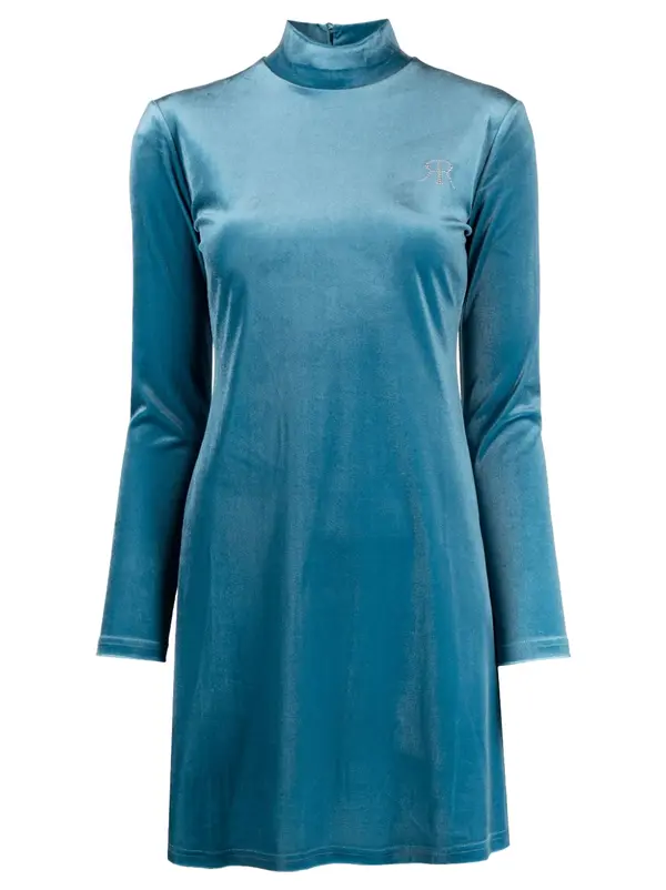 Rokh Long Sleeved Stretched Dress - Blue