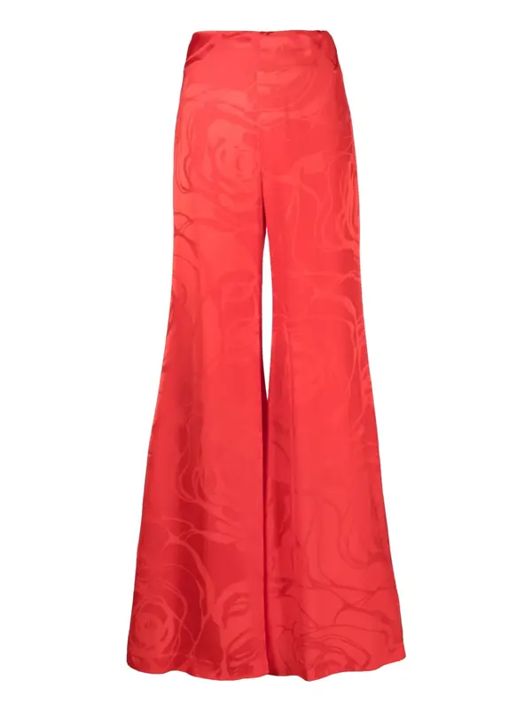Silvia Tcherassi Grotte Floral-jacquard Trousers - Red