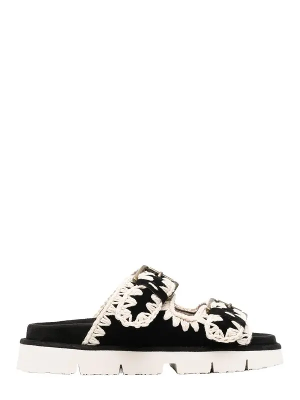 Mou Bio Buckle Sandals - Black