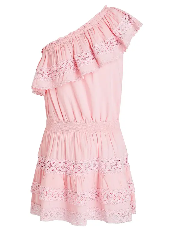 Melissa Odabash Debbie One-shoulder Mini Dress - Baby Pink
