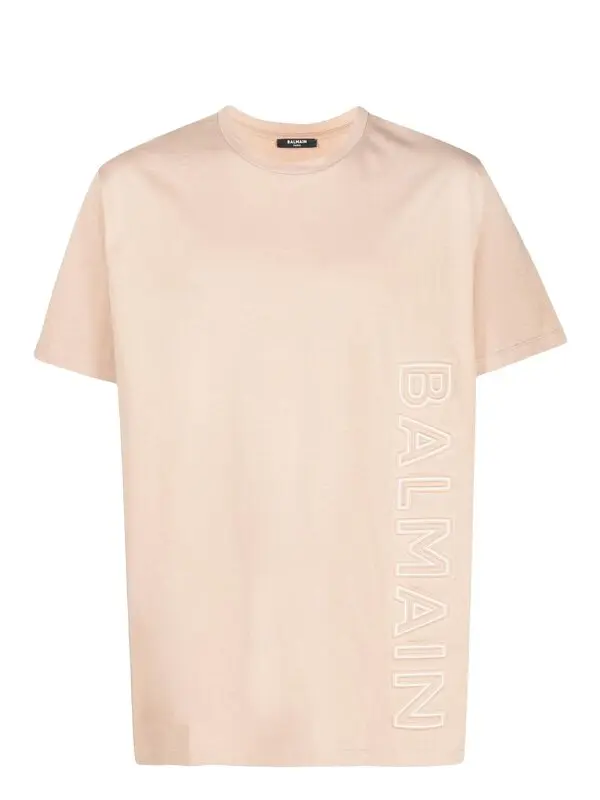 Balmain Logo-embossed Cotton T-shirt - Neutrals